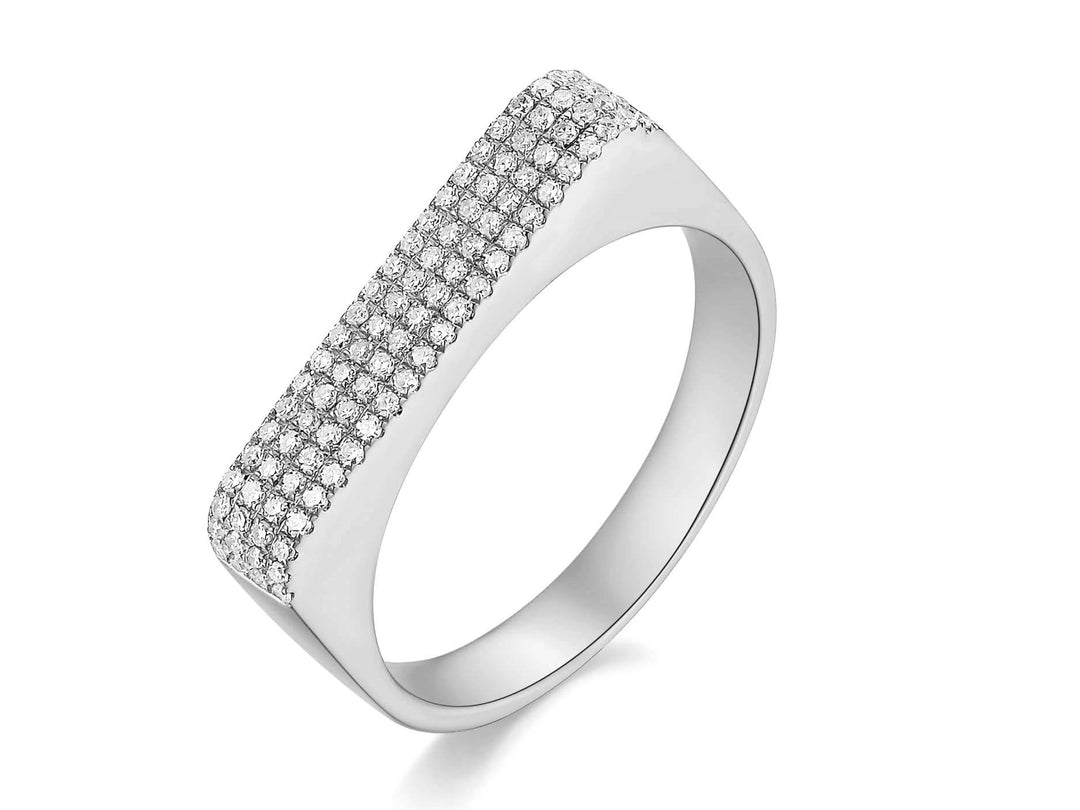Wide Diamond Pave Bar Ring – Mel Spivak